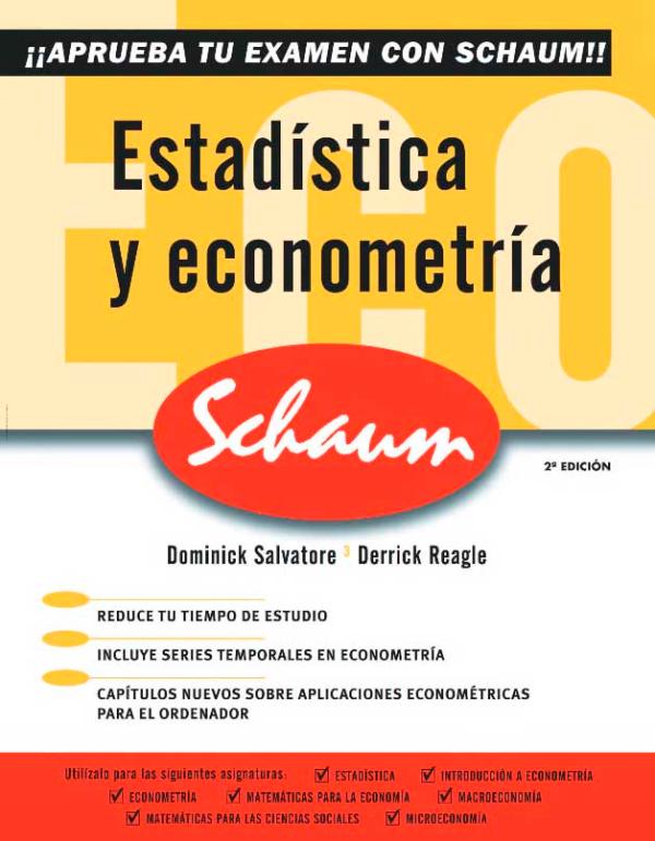 Ingebook Europa - ESTADÍSTICA Y ECONOMETRÍA 2ED - Serie Schaum